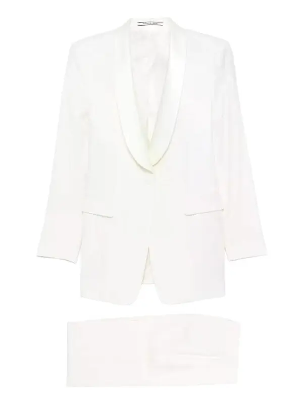 Tagliatore Lou Shawl-lapel Suit - White