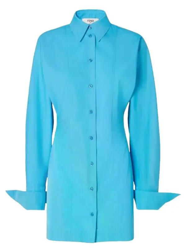 Fendi Buttoned Collared Dress - Blue