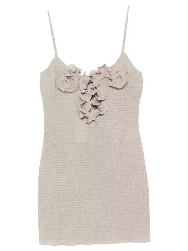 Magda Butrym Floral Appliqué Dress - Neutrals