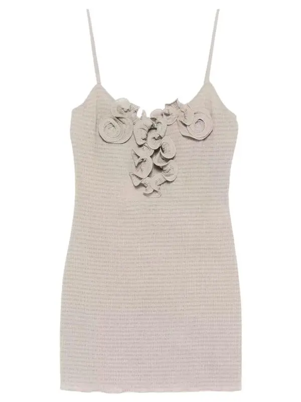 Magda Butrym Floral Appliqué Dress - Neutrals
