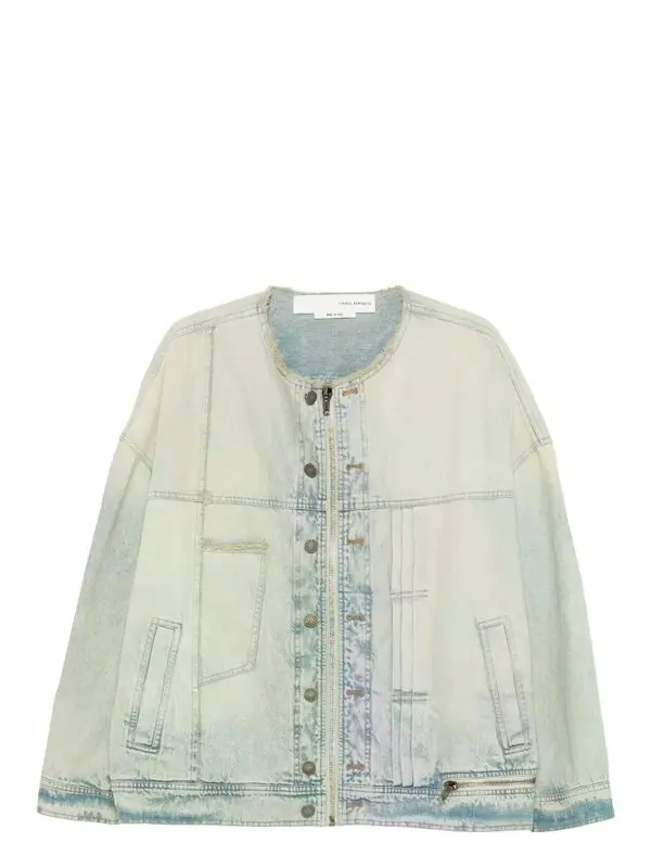 Isabel Benenato Frayed-hem Jacket - Blue