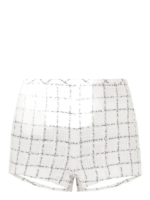 LIBEROWE Madeline Cotton-blend Tweed Straight-leg Shorts - White