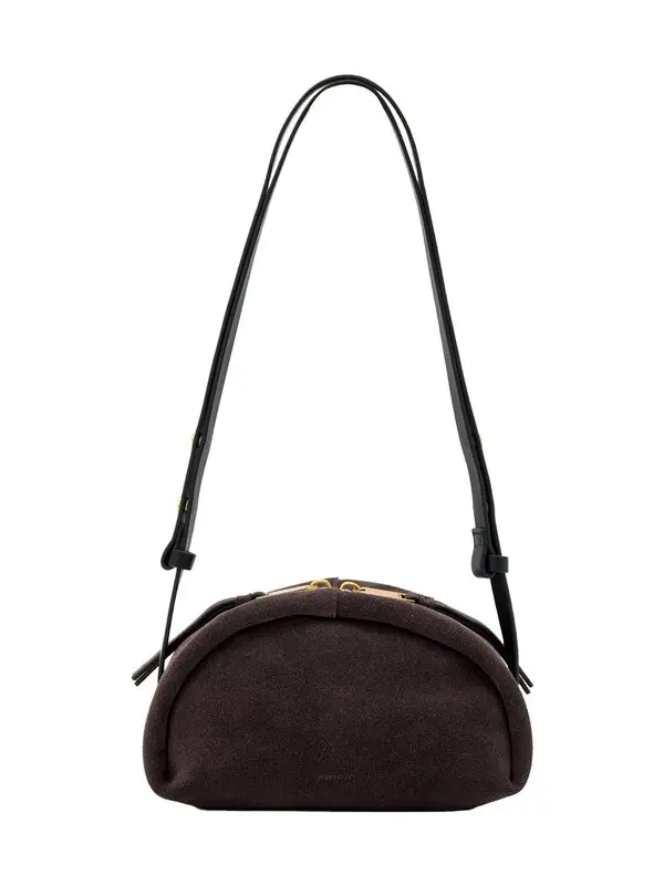 ALLSAINTS Rosalie Arc Suede Crossbody Bag - Brown