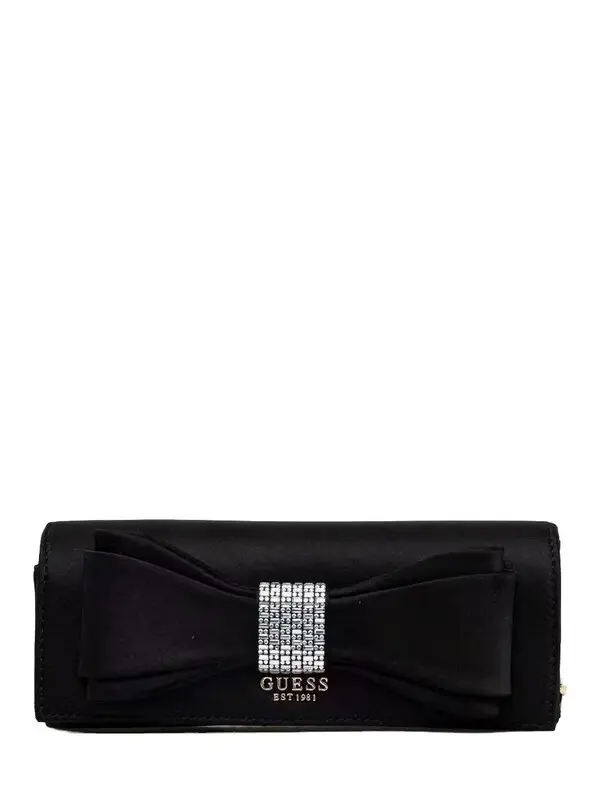 Guess Mini Elsie Bow-embellished Clutch - Black
