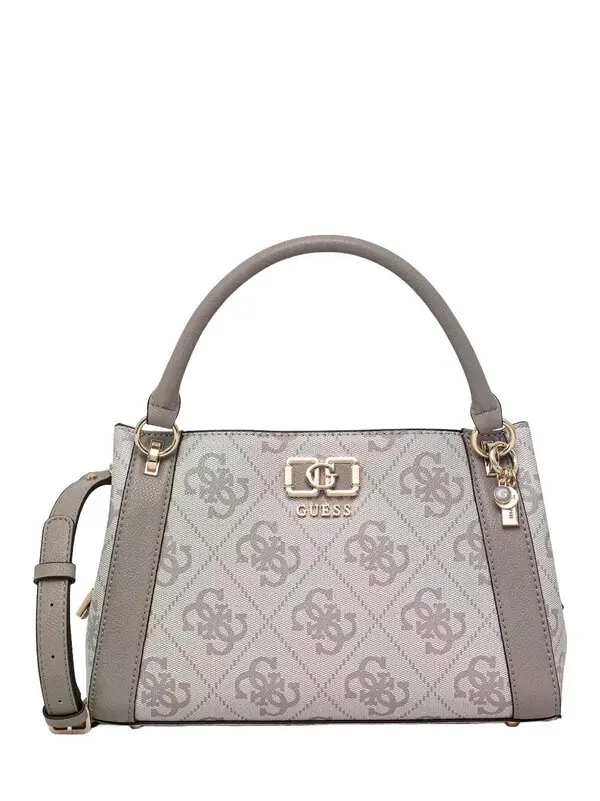 Guess Monogram Pattern Top-handle Bag - Neutrals