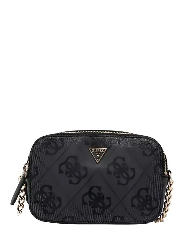 Guess Monogram Crossbody Bag With Chain Strap - Grey