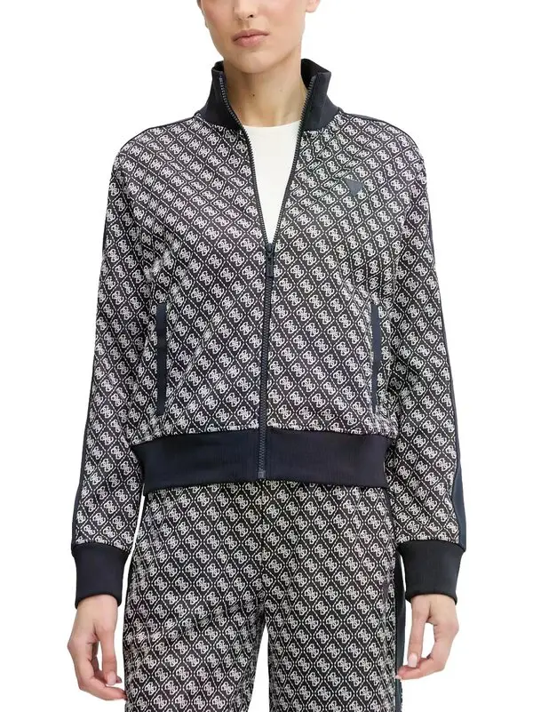 Guess Patterned Zip-up Sweatshirt - Blue