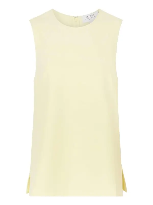 LA LIGNE Maxime Recycled-crepe Top - Pastel Yellow