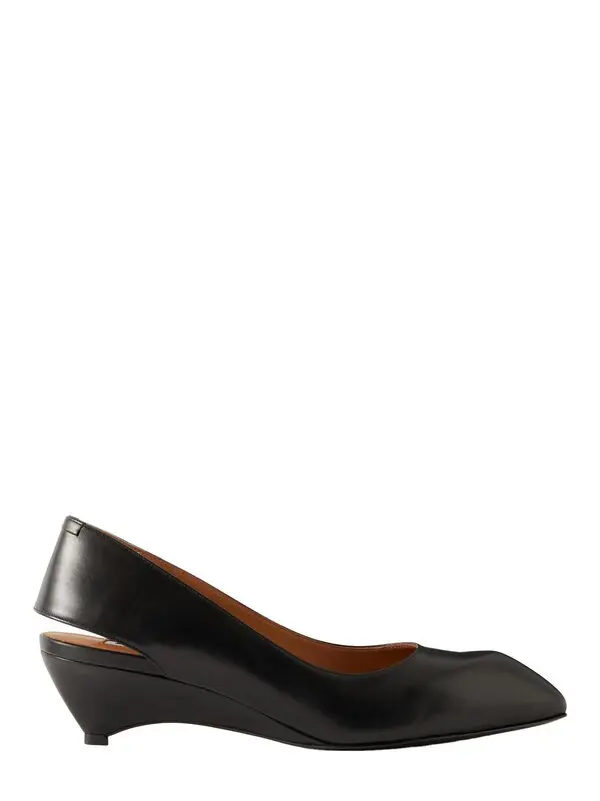 JIL SANDER Leather Slingback Pumps - Black