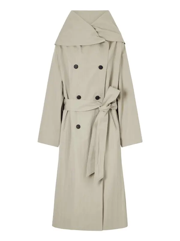 KALLMEYER Dorothy Double-breasted Belted Cotton-blend Trench Coat - Green