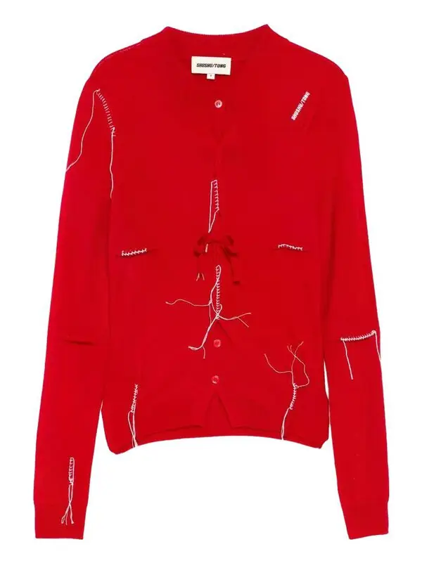 SHUSHU/TONG Pin-tucked Sweater - Red