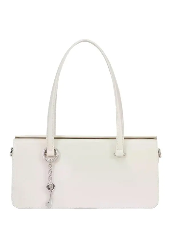 POTAMY Leather Shoulder Bag With Charm - Neutrals