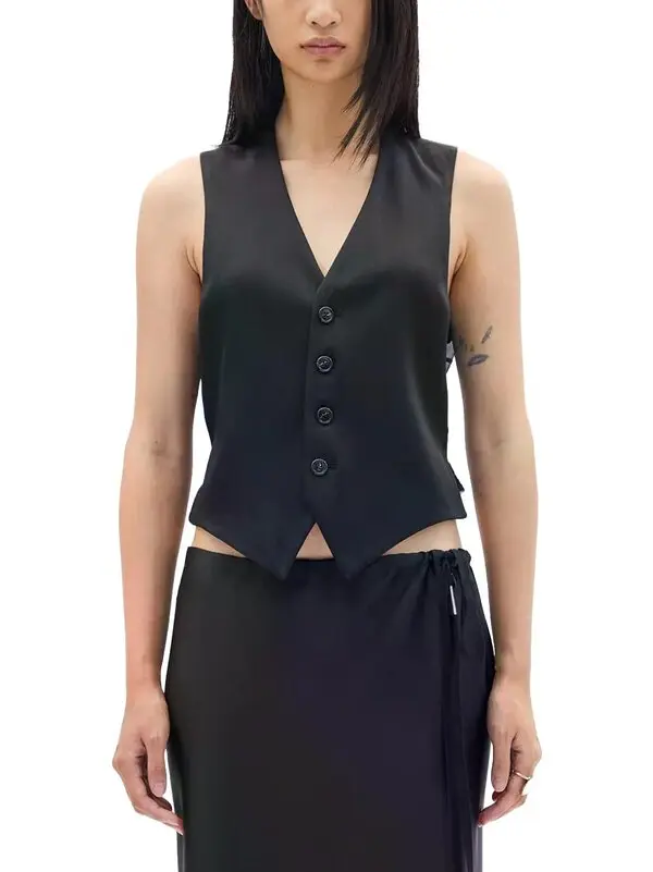 ANN DEMEULEMEESTER Cady Satin Top - Black