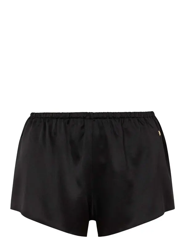 Eterne Lane Silk-blend Satin Shorts - Black