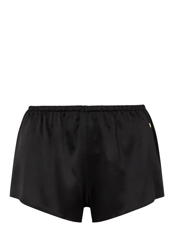 Eterne Lane Silk-blend Satin Shorts - Black