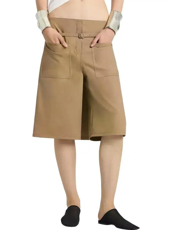 COURREGES Belted A-line Shorts - Neutrals