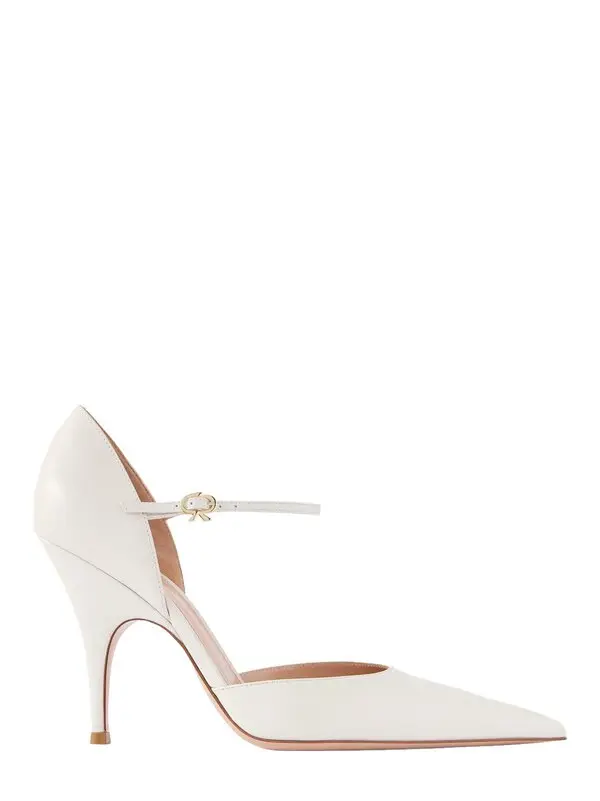 GIANVITO ROSSI Sofia D'orsay 95 Leather Pumps - Neutrals