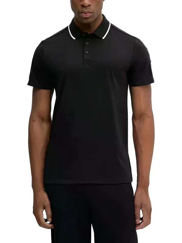 Guess Collar-trim Polo Shirt - Black