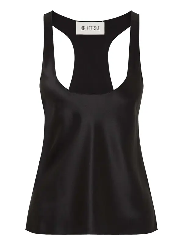 Eterne Hedi Silk-blend Satin Tank - Black