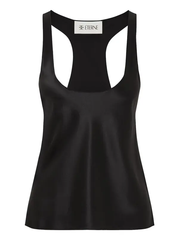 Eterne Hedi Silk-blend Satin Tank - Black
