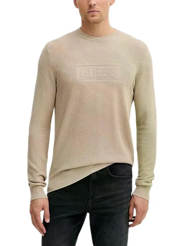 Guess Embossed Textured Sweater - Neutrals