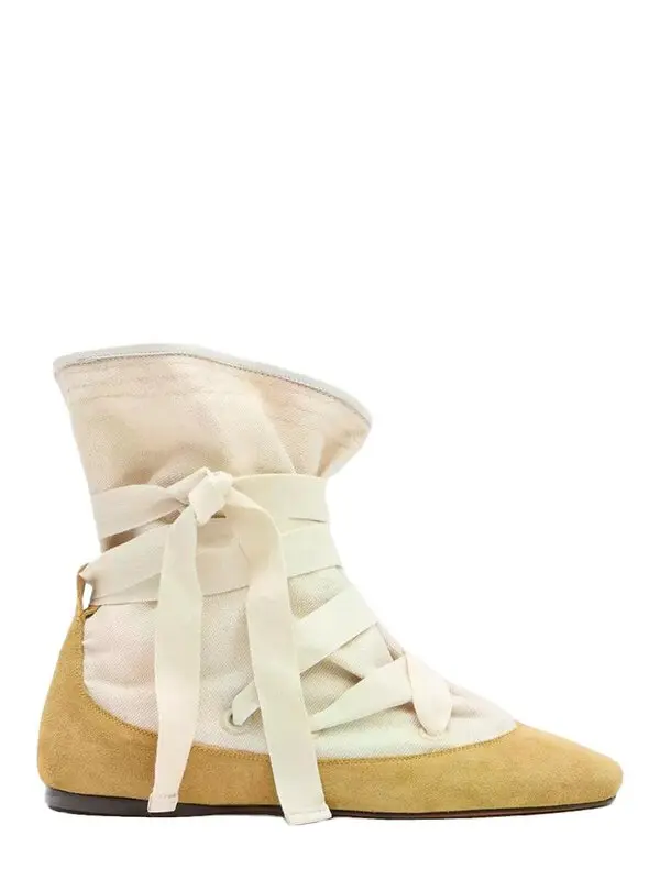 Isabel Marant Ankle-tie Leather Boots - Neutrals