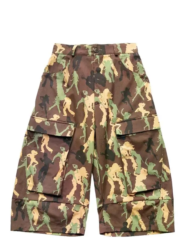 SPENCER BADU Camouflage Cargo Shorts - Brown