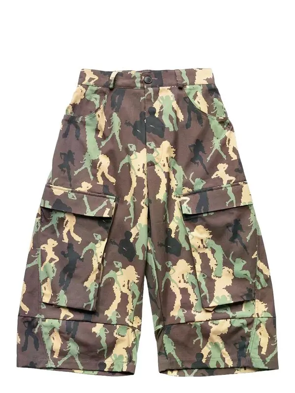 SPENCER BADU Camouflage Cargo Shorts - Brown