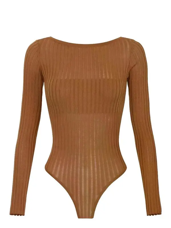 Elisabetta Franchi Knit Ribbed Body - Brown
