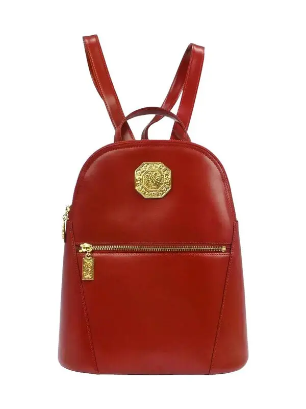 Saint Laurent 1990s Applique Leather Backpack - Red
