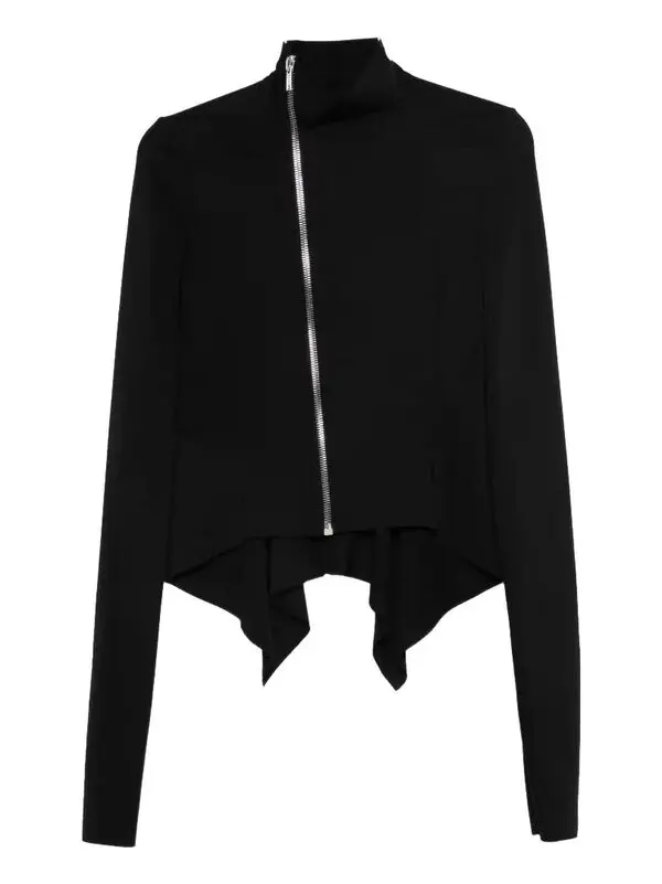 Rick Owens Asymmetric Zip-up Jacket - Black