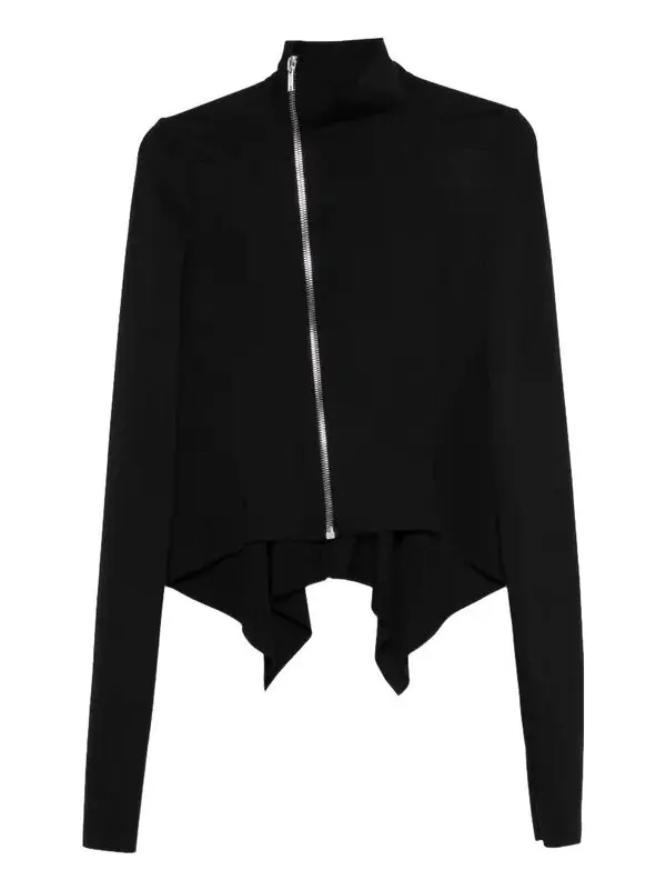 Rick Owens Asymmetric Zip-up Jacket - Black