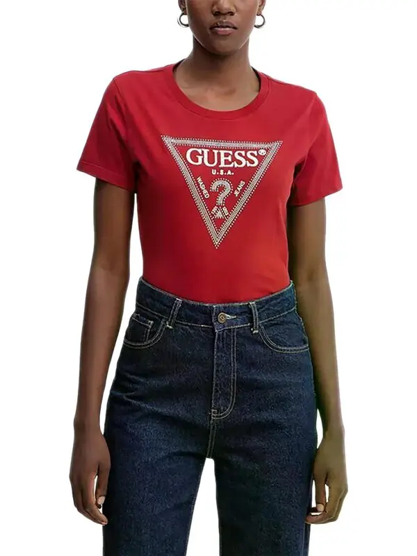 Guess Logo-embellished T-shirt - Red