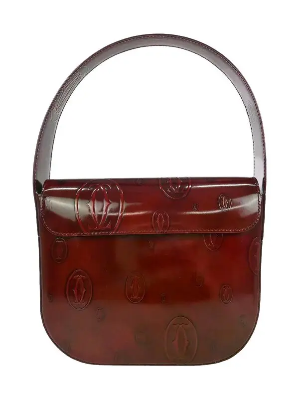 CARTIER 1990s Happy Birthday Embossed Handbag - Red