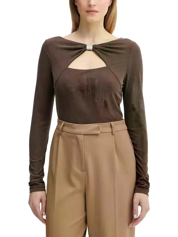 Guess Milena Cut-out Top - Brown
