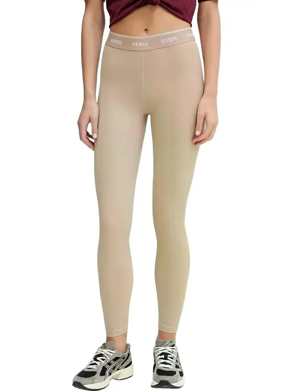 Guess Alba Logo-waistband Leggings - Neutrals
