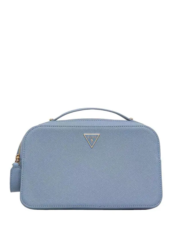 Guess Triangle-logo Make Up Bag - Blue