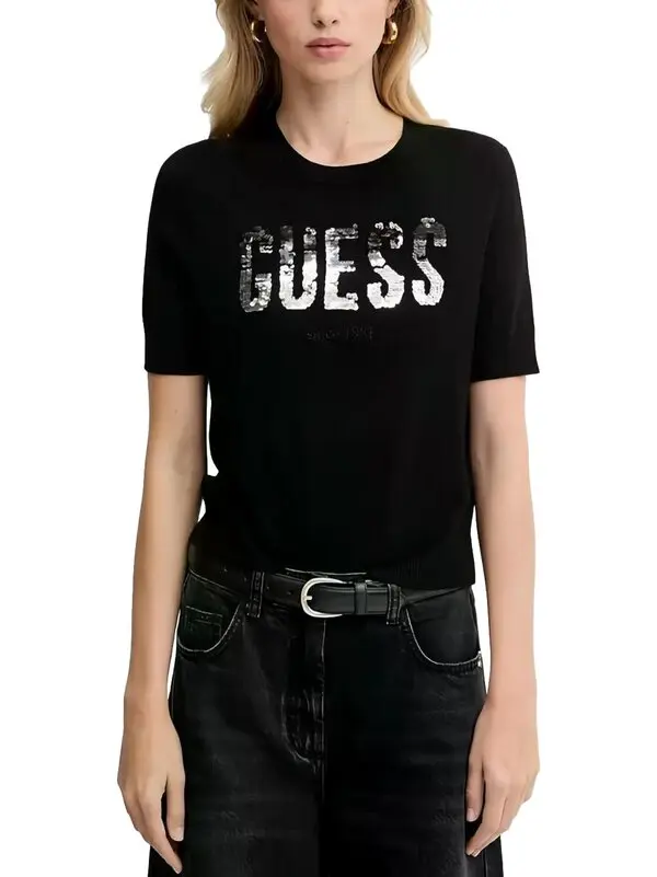 Guess Sequin Short-sleeve T-shirt - Black