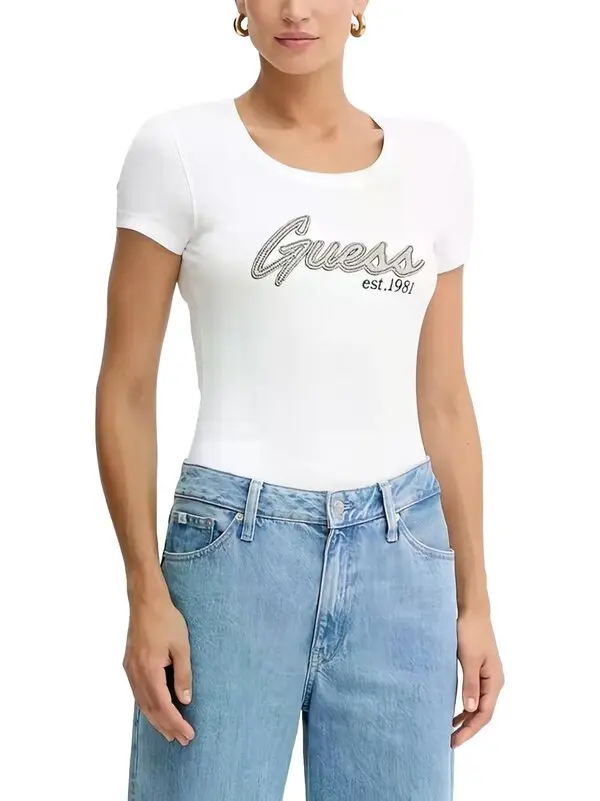 Guess Embellished Short-sleeve T-shirt - White