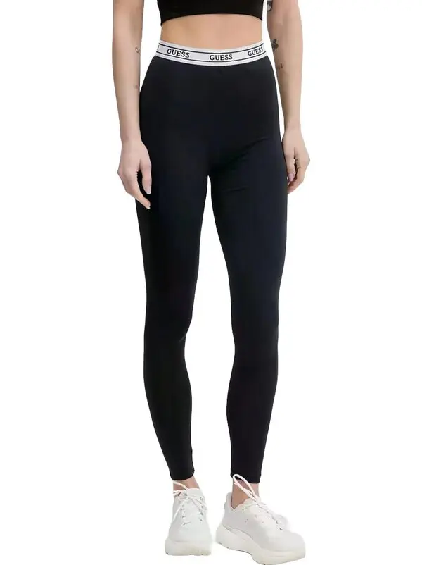 Guess Aline Logo-waistband Leggings - Blue