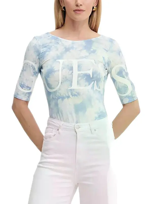 Guess Tie-dye Logo Bodysuit - Blue