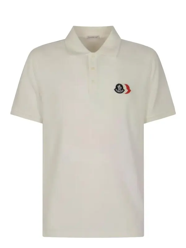 Moncler Logo-patch Piqué Polo Shirt - Neutrals