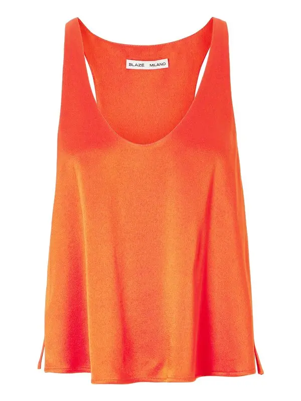 BLAZÉ MILANO Novalis Merens Satin-crepe Tank - Red