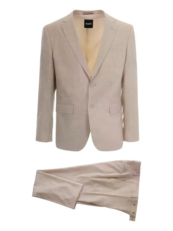 BOSS Two-piece Slim-fit Suit In Micro-patterned Fabric - Neutrals