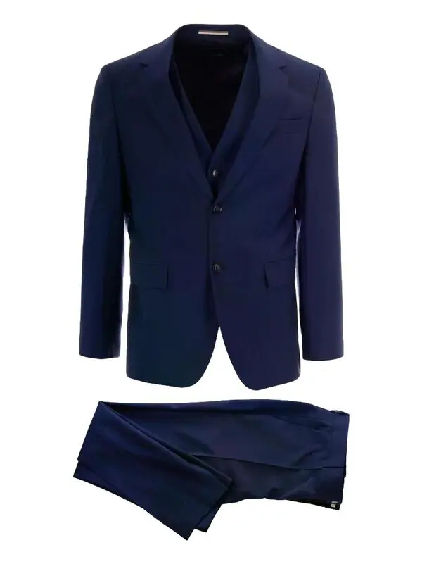 BOSS Three-piece Slim-fit Suit In Virgin Wool - Blue