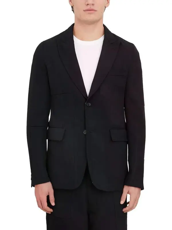 Comme Des Garçons Panelled Single-breasted Blazer - Black