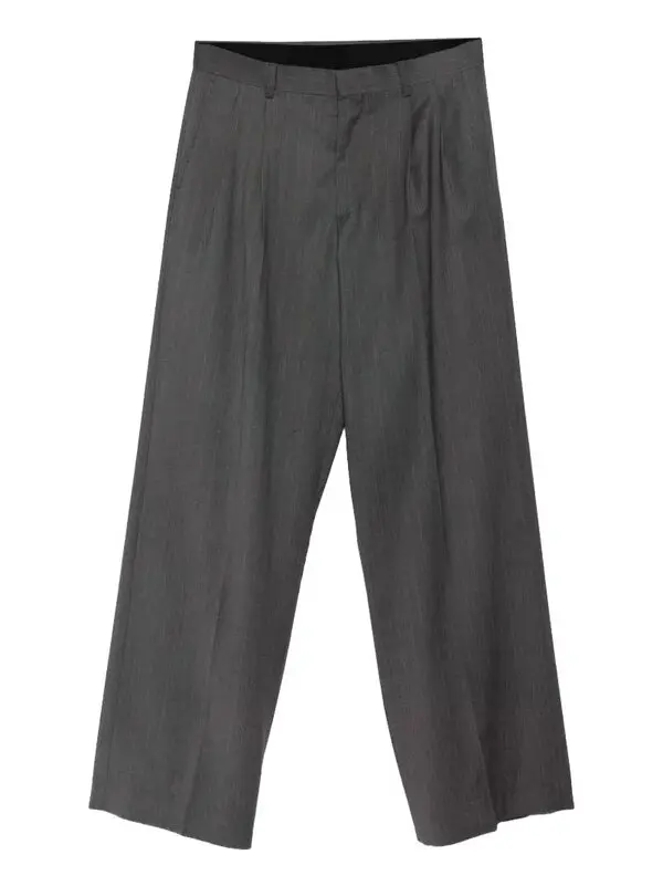 SUNFLOWER Pinstripe Pleated Trousers - Grey