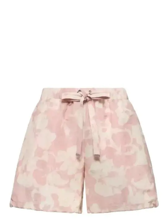 Moncler Floral-print Chiné Shorts - Pink
