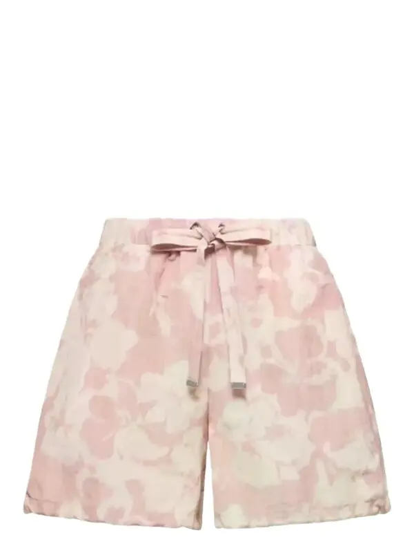 Moncler Floral-print Chiné Shorts - Pink