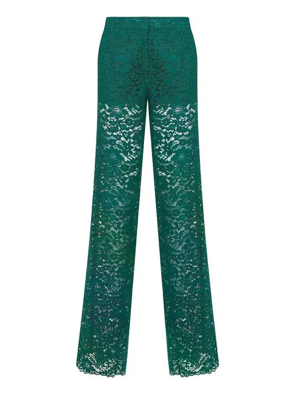 GIANLUCA CAPANNOLO Lace Straight-leg Trousers - Green